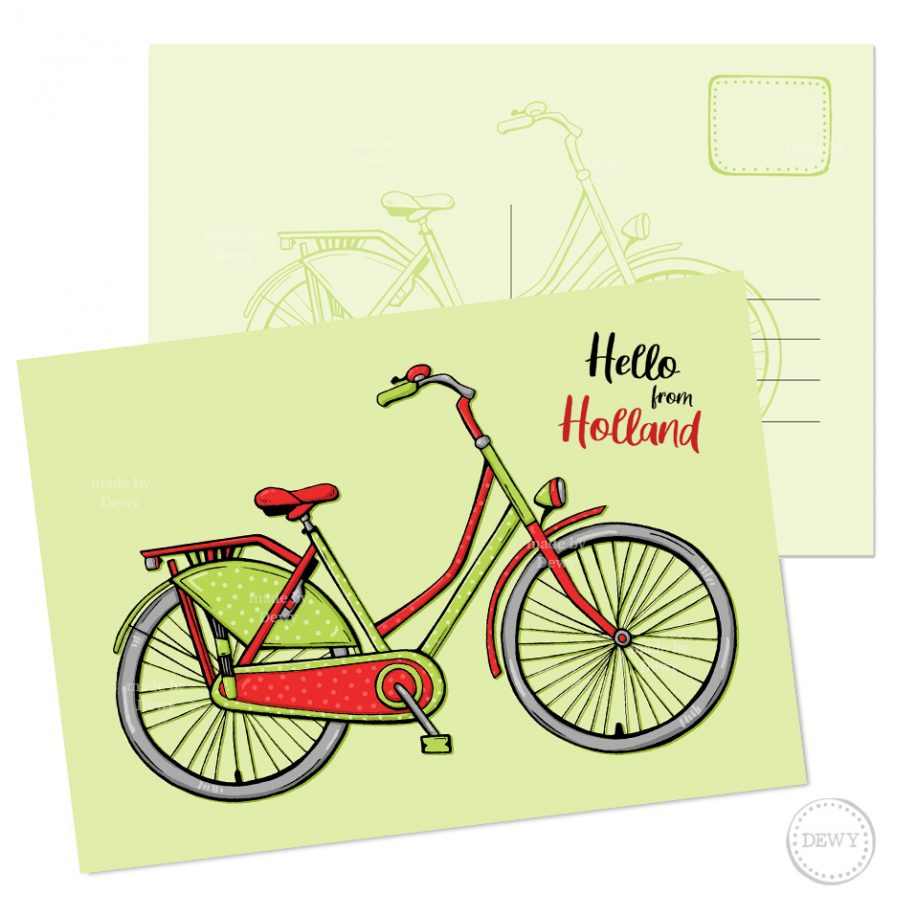 Rode fiets - Hello Holland sticker - €1,50