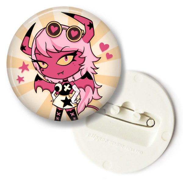 Helluva Boss fanart button - Verosika Mayday