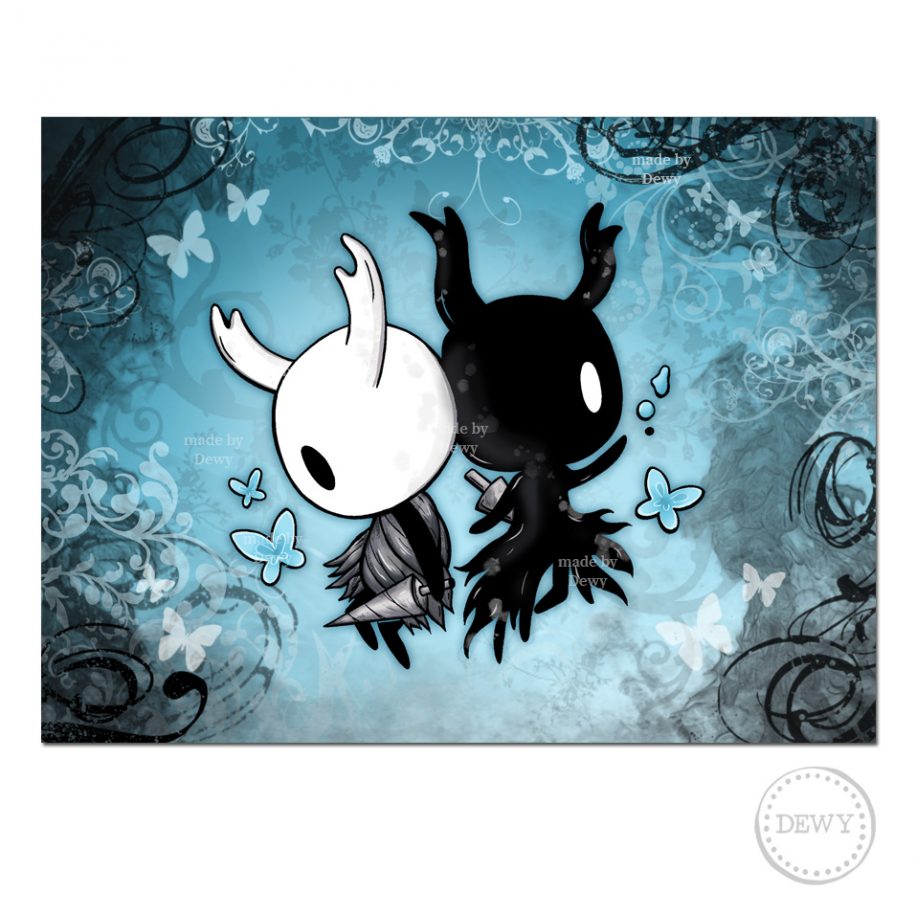 Hollow Knight fanart print with Knight & Void
