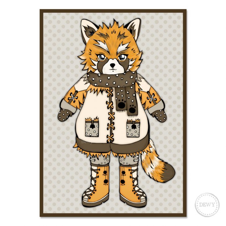 Postkaart rode panda en wasbeer - €2,99